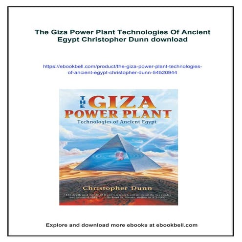 The Giza Power Plant Technologies Of Ancient Egypt Christopher Dunn | PDF