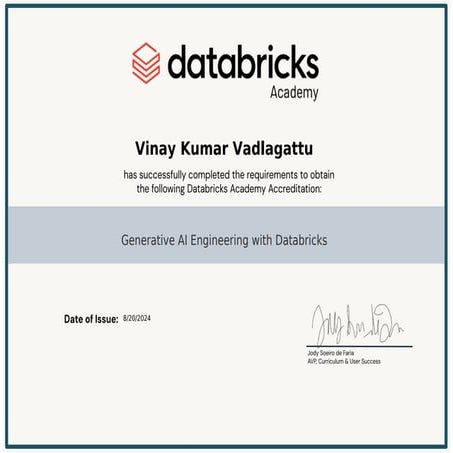 GENAI Engineer certified from databricks | PDF
