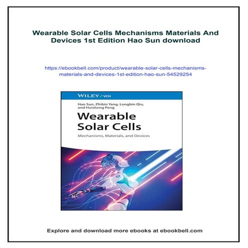 Wearable Solar Cells Mechanisms Materials And Devices 1st Edition Hao ...