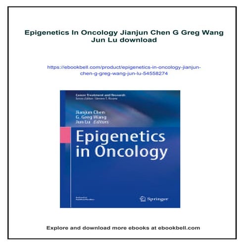 Epigenetics In Oncology Jianjun Chen G Greg Wang Jun Lu | PDF