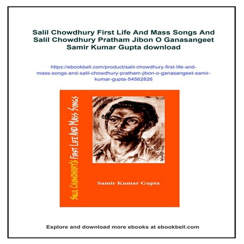 Salil Chowdhury First Life And Mass Songs And Salil Chowdhury Pratham Jibon O Ganasangeet Samir ...