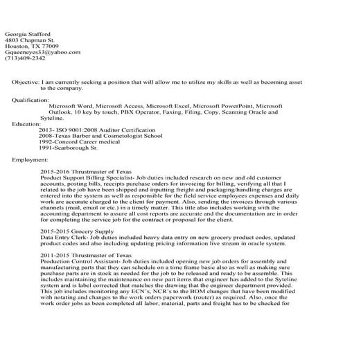 georgia resume 2016 | PDF