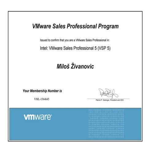 VMWARE-Sales-Certificate-Testing & development | PDF