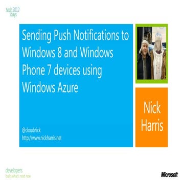 Sending Push Notifications using the Windows Push Notification Service and Windows Azure | PPTX