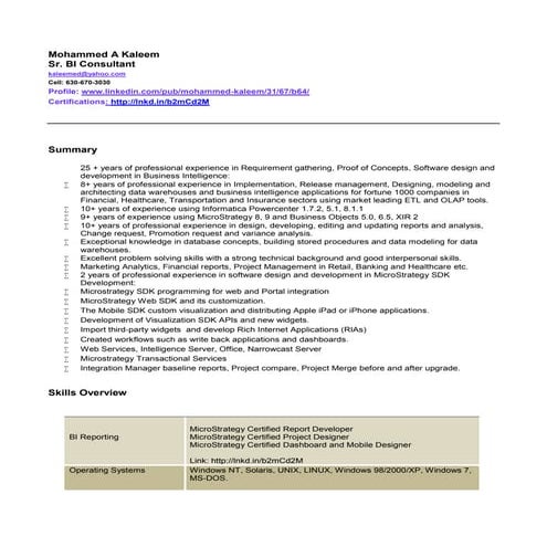 Sr_MicroStrategy_Consultant | PDF