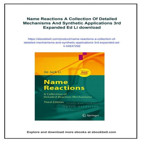 Name Reactions A Collection Of Detailed Mechanisms And Synthetic ...