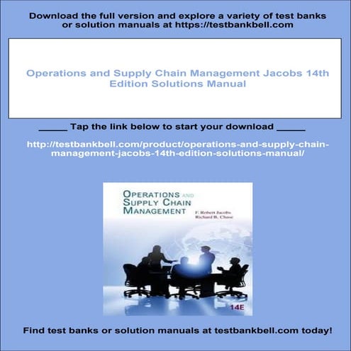 Operations and Supply Chain Management Jacobs 14th Edition Solutions ...