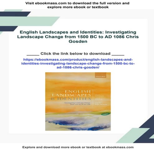 English Landscapes and Identities: Investigating Landscape Change from ...