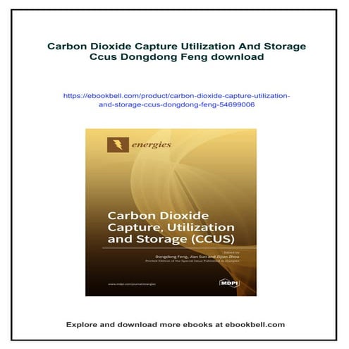 Carbon Dioxide Capture Utilization And Storage Ccus Dongdong Feng | PDF