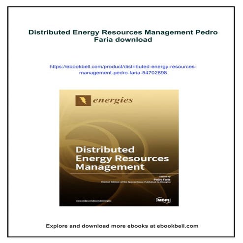 Distributed Energy Resources Management Pedro Faria | PDF