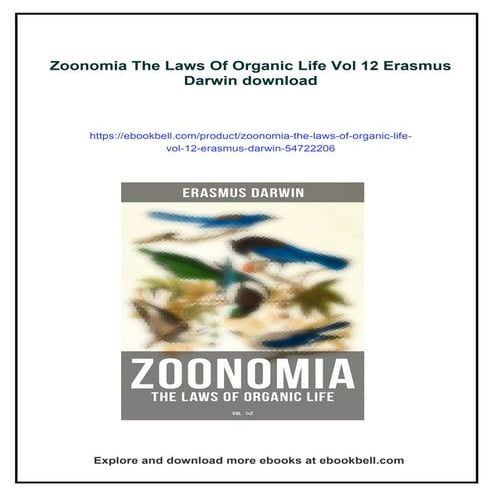 Zoonomia The Laws Of Organic Life Vol 12 Erasmus Darwin | PDF