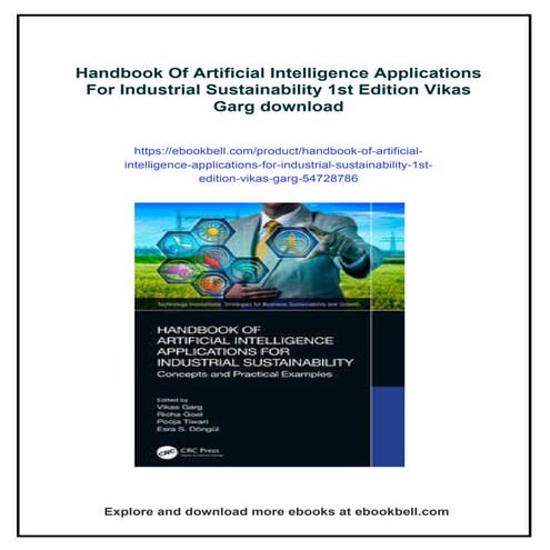 Handbook Of Artificial Intelligence Applications For Industrial Sustainability 1st Edition Vikas ...