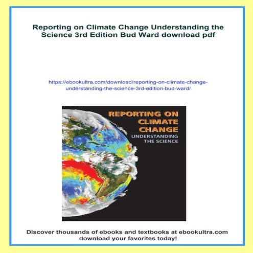 Reporting on Climate Change Understanding the Science 3rd Edition Bud ...