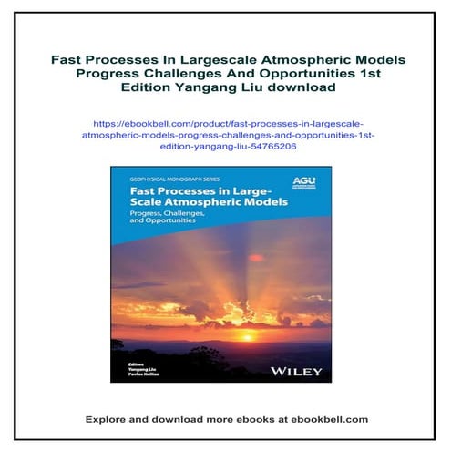 Fast Processes In Largescale Atmospheric Models Progress Challenges And Opportunities 1st ...
