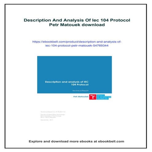 Description And Analysis Of Iec 104 Protocol Petr Matouek | PDF