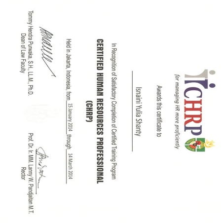 Certificate CHRP | PDF