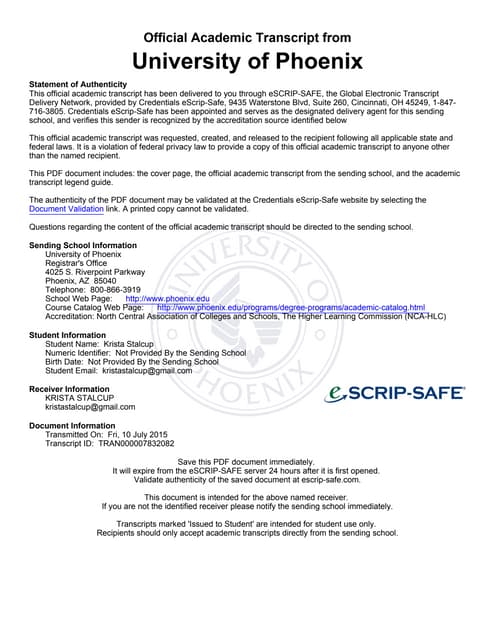 TCC Transcript | PDF