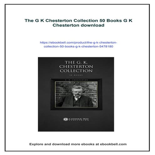 The G K Chesterton Collection 50 Books G K Chesterton | PDF