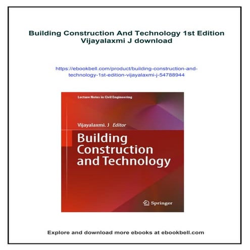 Building Construction And Technology 1st Edition Vijayalaxmi J | PDF