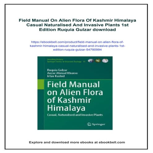 Field Manual On Alien Flora Of Kashmir Himalaya Casual Naturalised And ...
