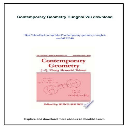 Download full ebook of Contemporary Geometry Hunghsi Wu instant ...