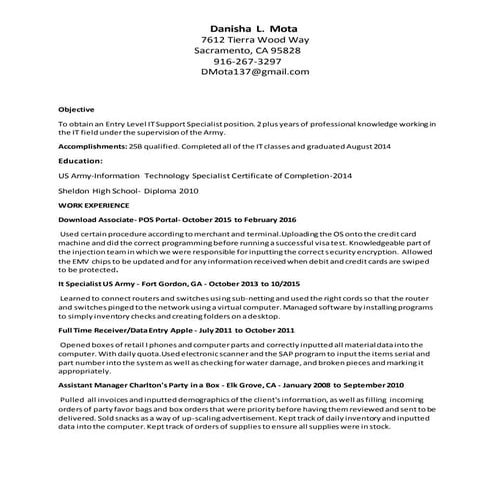 Computer Operator Resume | PDF