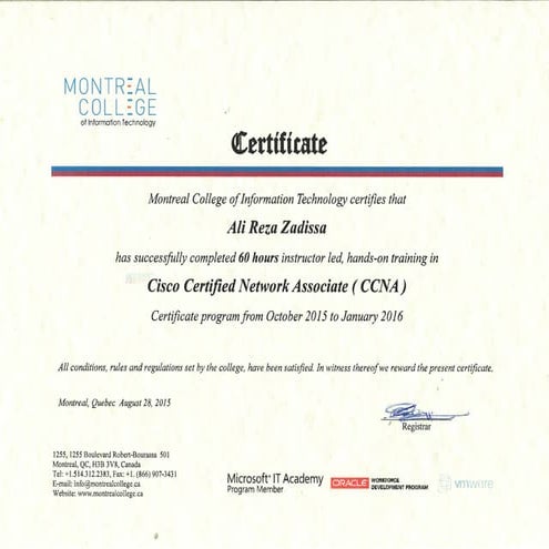 CCNA R&S- COURSE COMPLETION CERTIFICATE | PDF