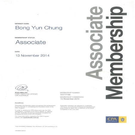 CPA Assosiate Membership | PDF