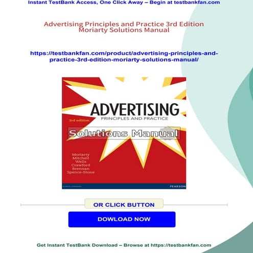Advertising Principles and Practice 3rd Edition Moriarty Solutions ...
