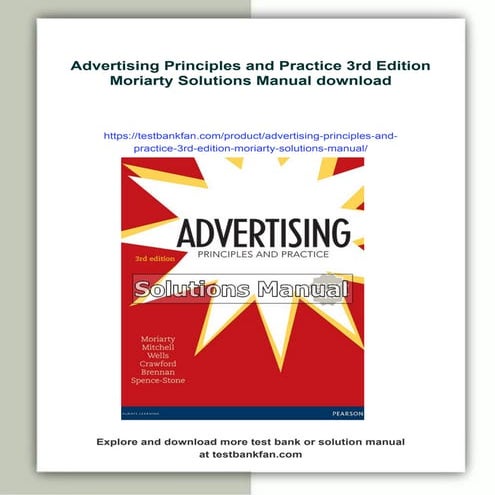Advertising Principles and Practice 3rd Edition Moriarty Solutions ...