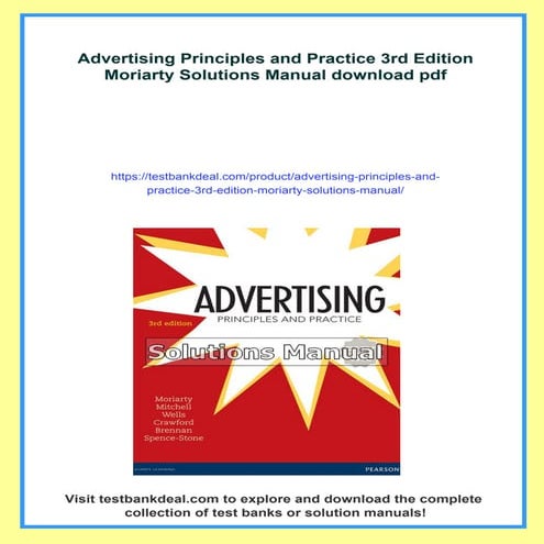 Advertising Principles and Practice 3rd Edition Moriarty Solutions ...