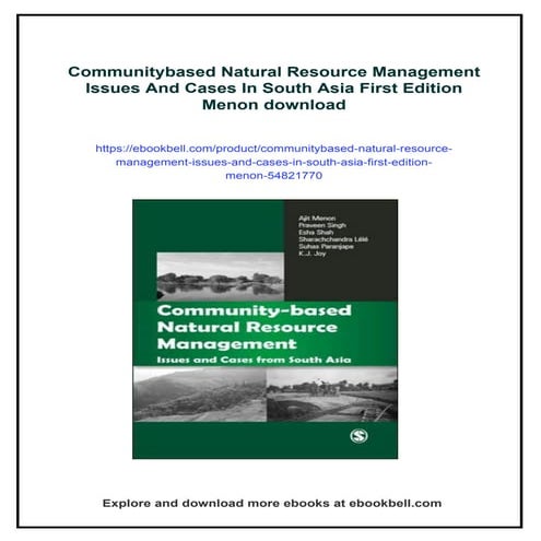 Communitybased Natural Resource Management Issues And Cases In South ...