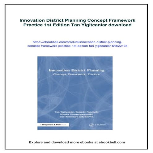 Innovation District Planning Concept Framework Practice 1st Edition Tan ...
