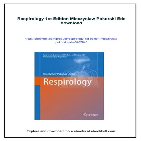 Respirology 1st Edition Mieczyslaw Pokorski Eds | PDF