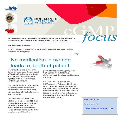 Basics of FDA GMP Training | PPT