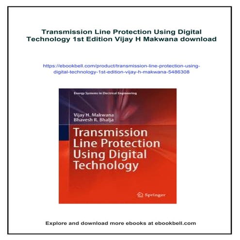 Transmission Line Protection Using Digital Technology 1st Edition Vijay ...