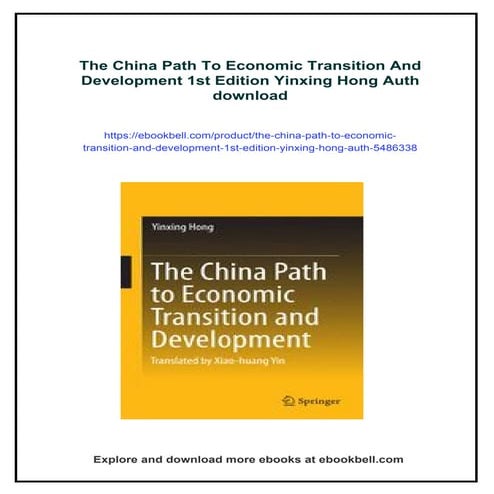 The China Path To Economic Transition And Development 1st Edition ...