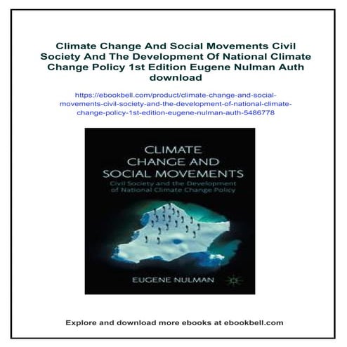 Climate Change And Social Movements Civil Society And The Development ...