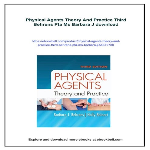 Physical Agents Theory And Practice Third Behrens Pta Ms Barbara J | PDF