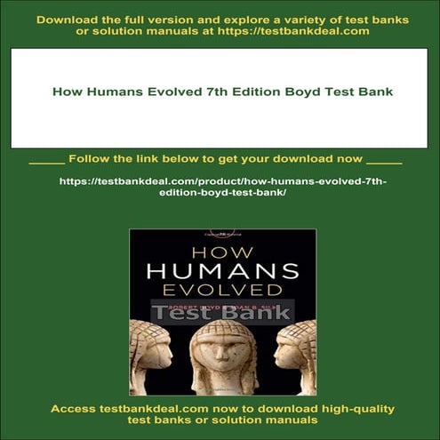 How Humans Evolved 7th Edition Boyd Test Bank | PDF