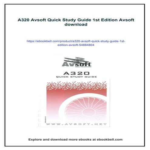 A320 Avsoft Quick Study Guide 1st Edition Avsoft | PDF