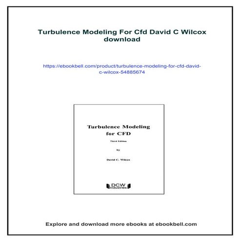 Turbulence Modeling For Cfd David C Wilcox | PDF