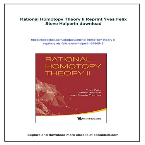 Rational Homotopy Theory Ii Reprint Yves Felix Steve Halperin | PDF