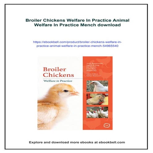 Broiler Chickens Welfare In Practice Animal Welfare In Practice Mench | PDF