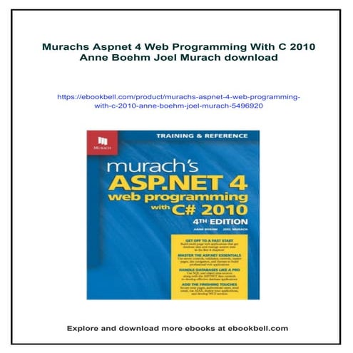 Murachs Aspnet 4 Web Programming With C 2010 Anne Boehm Joel Murach | PDF