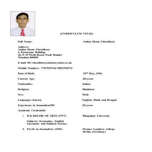 CURRICULUM VITAE (2) | PDF