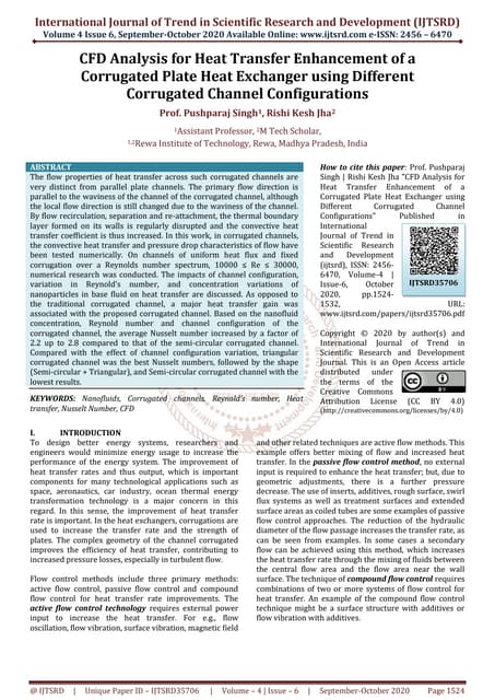 IRJET- Thermal Analysis of Corrugated Plate Heat Exchanger by using ...