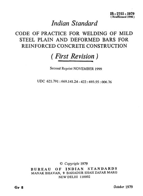 IS 2062(2011) Seventh Revision: Hot rolled medium and high tensile ...
