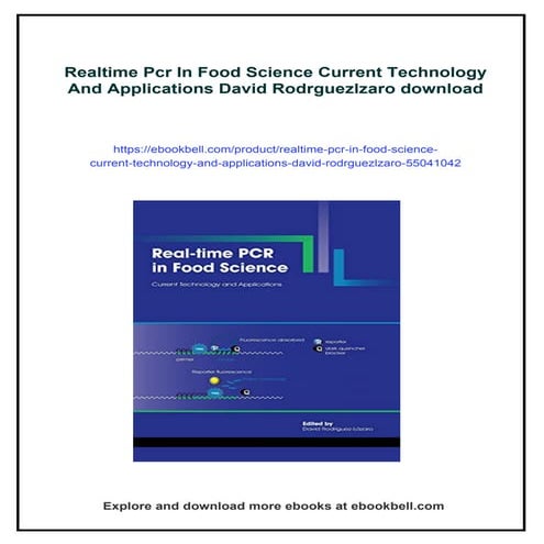 Realtime Pcr In Food Science Current Technology And Applications David Rodrguezlzaro | PDF