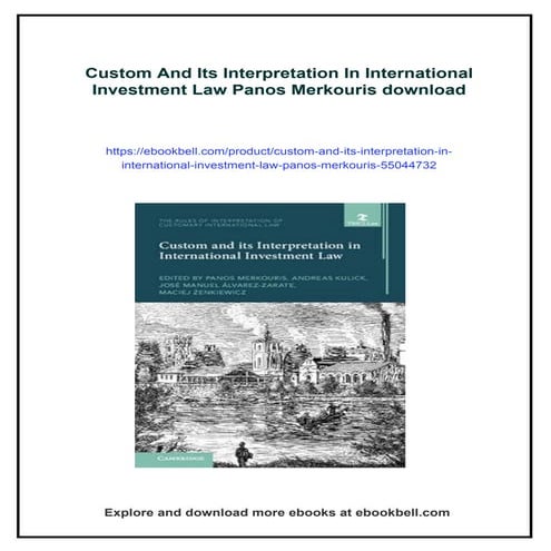 Custom And Its Interpretation In International Investment Law Panos ...